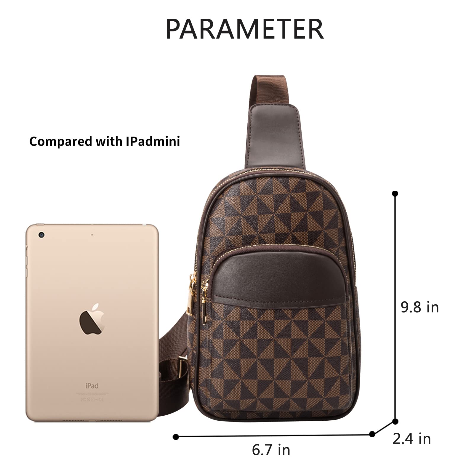 Nerdwax Sling Crossbody Backpack Shoulder Bag for Men Women Leather Chest Purse Trendy Fanny Pack