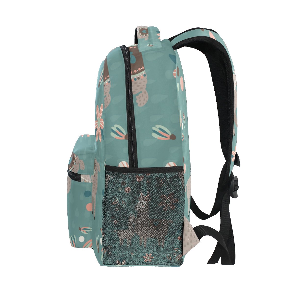 Cute Llama Baby Flower Fantasy Backpack School Bag Travel Daypack One_Size