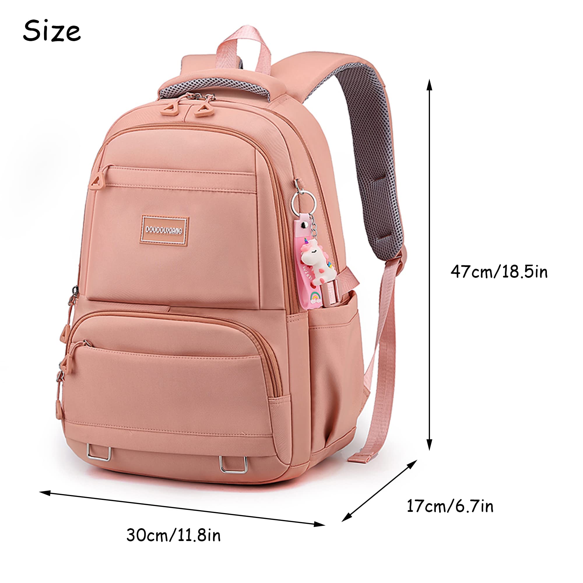 Backpack for School Girls Bookbag Cute Bag College Middle High Elementary School Backpack for Teen Girls (Blue)