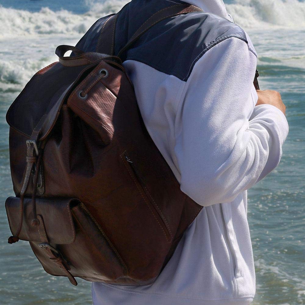 Voyager Drawstring Backpack #7517 (Brown)