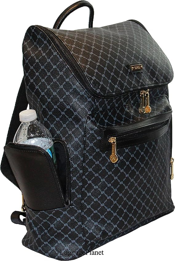 Rioni Top Loading Cambridge Travel Daypack Backpack Unisex - Signature Black