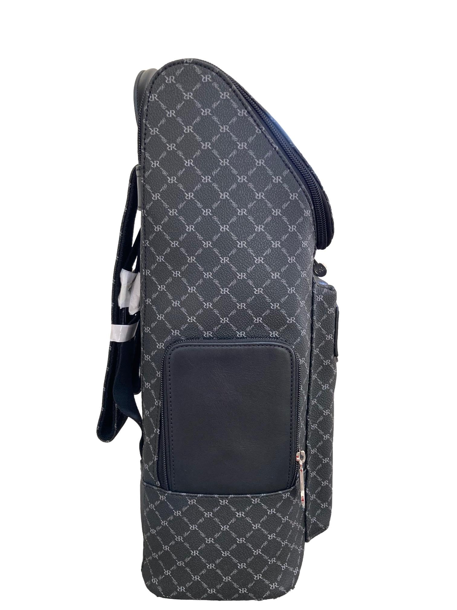 Rioni Top Loading Cambridge Travel Daypack Backpack Unisex - Signature Black