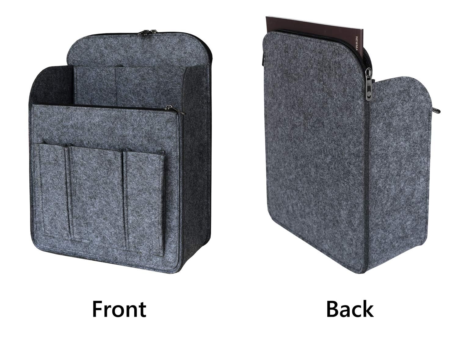 APSOONSELL Large Backpack Organizer Insert Felt Bag Organizer with Zipper Backpack Shaper Foldable Tote Organizer for Rucksack Shoulder Bag, Gray, XL