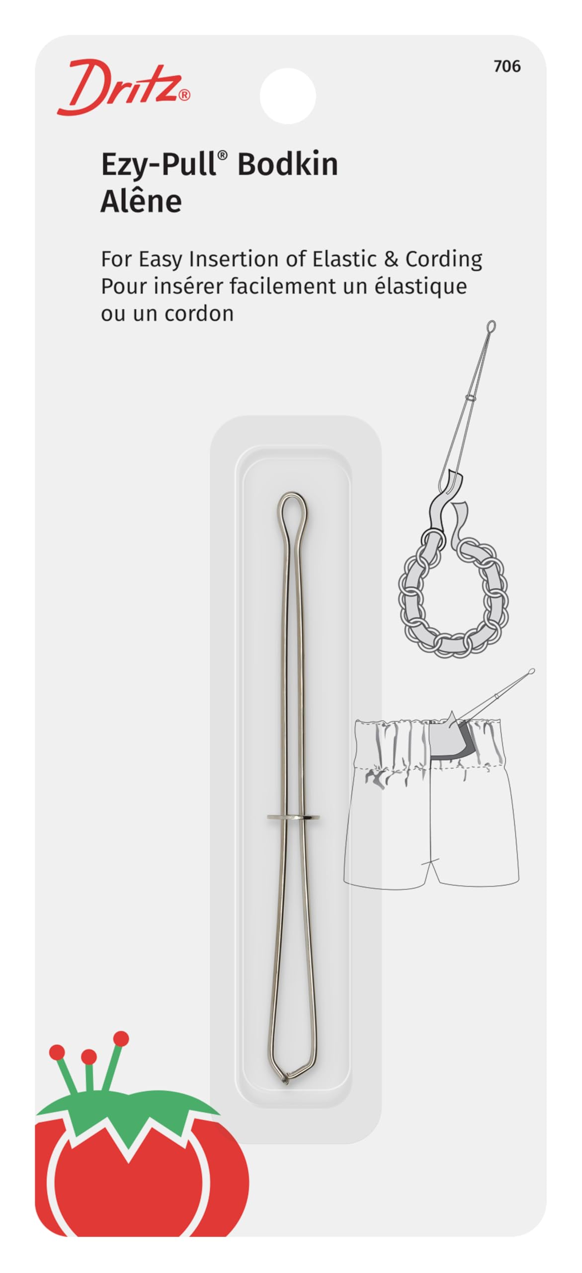 Dritz Ezy-Pull, Cording & Elastic Insertion, 1 Count Bodkin, Silver