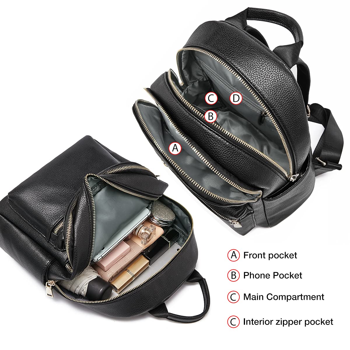 FOXLOVER Genuine Leather Backpack for Women Fashion Convertible Travel Bags Ladies Shoulder Bag College Daypack Small Purses