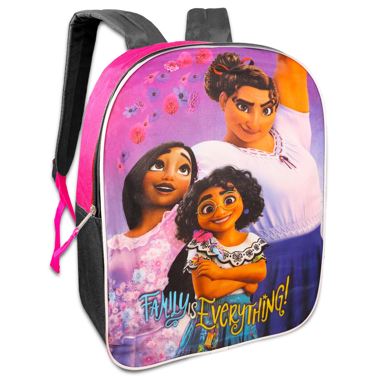 Disney Encanto Backpack with Lunch Box for Girls - Bundle with 16β Encanto Backpack, Encanto Lunch Bag, Water Pouch, Stickers, More (Encanto School Backpack)