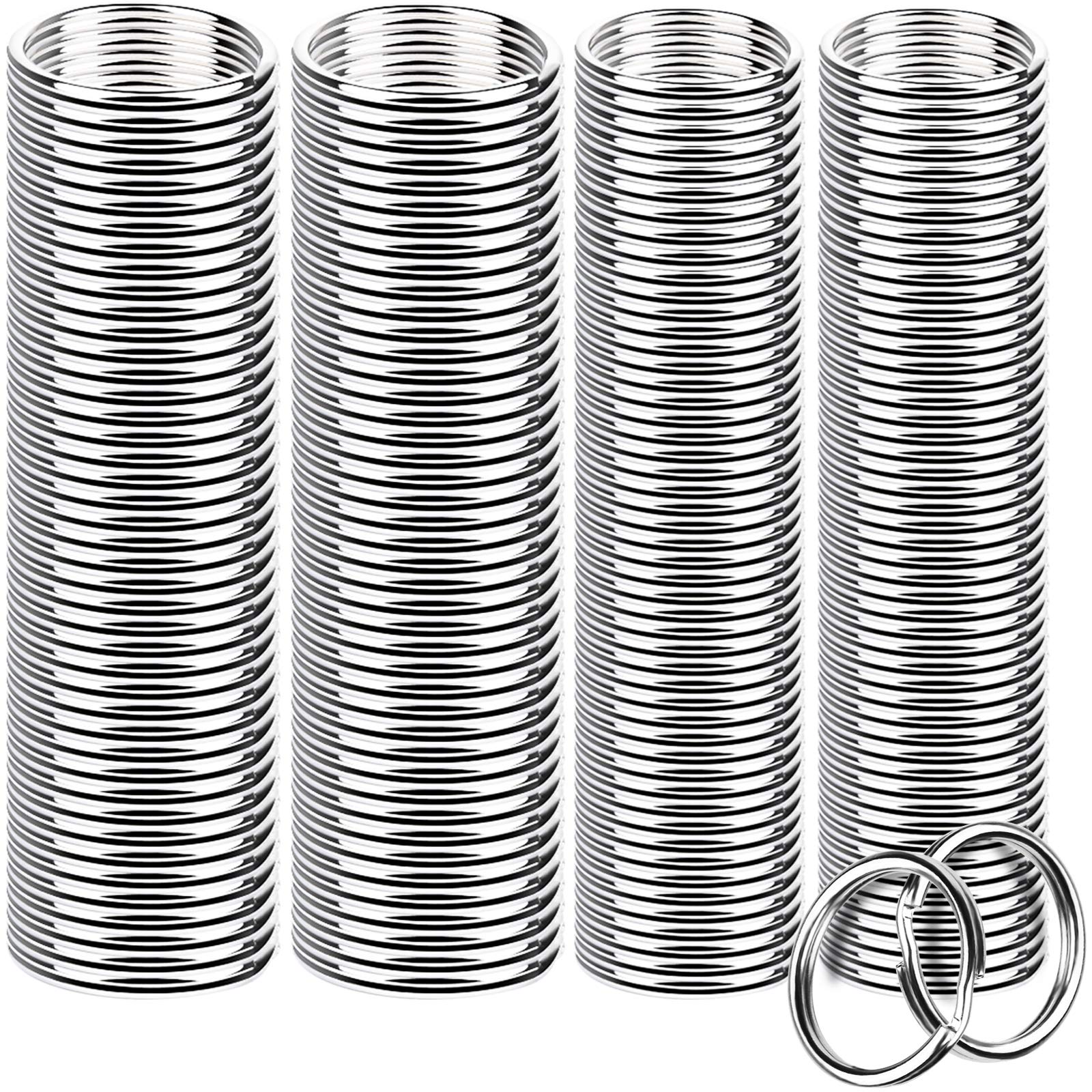 FANDAMEI 200 Pieces Split Key Rings Bulk for Keychain Key and Art Crafts(25 mm /0.98 inch 100pcs ,28 mm /1.1 inch 100pcs)