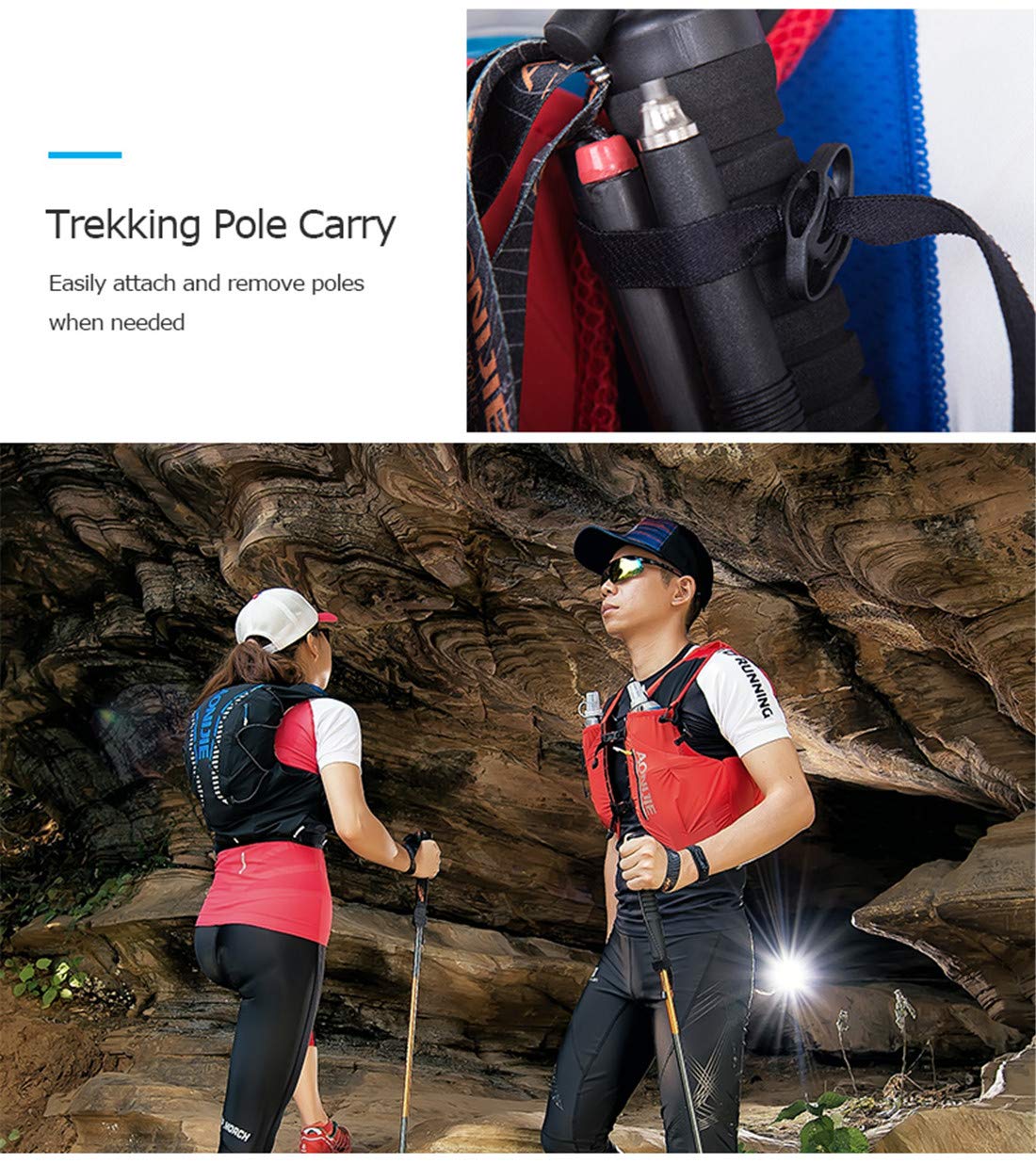 AONIJIE 2.5L/5L/12L Professional Lightweight Cross-Country Backpack Outdoor Hydration Backpack Hiking Camping Climbing (5L# Orange-M/L)