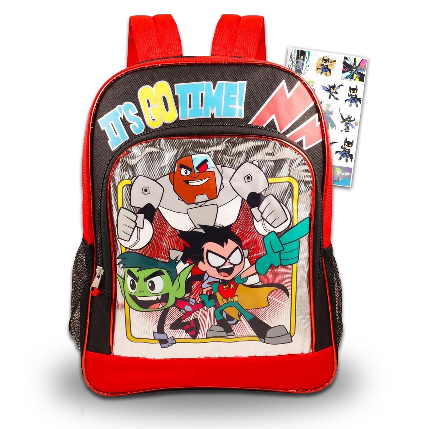 Fast Forward Teen Titans Backpack for Boys Set - Bundle with 16" Teen Titans Go Backpack, Stickers, More | Teen Titans Backpack for School
