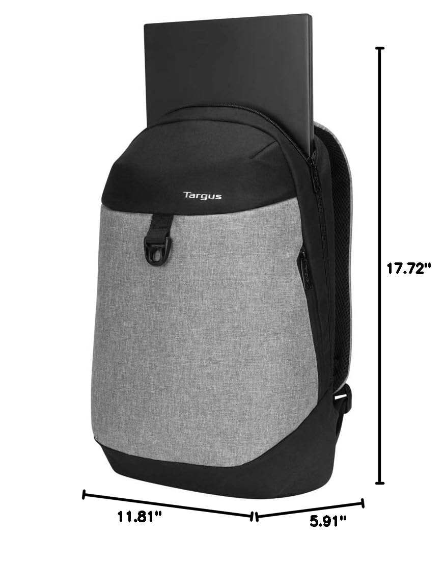 Targus Urbanite Compact Backpack Designed for School and Business Professional Commuter fit up to 15.6-Inches Laptop/Notebook, Gray (TBB590GL)