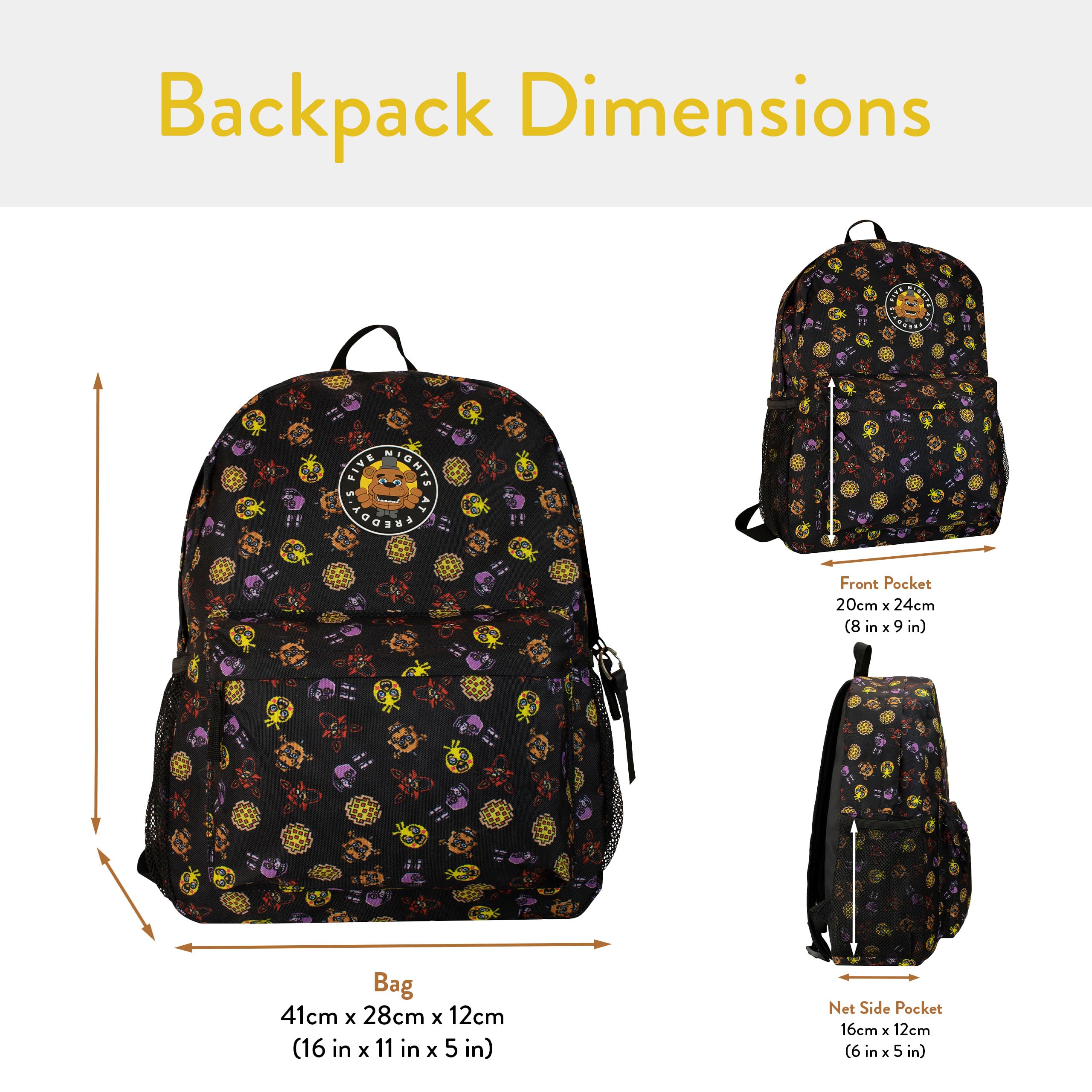 Five Nights At Freddy's Kids Backpack Black