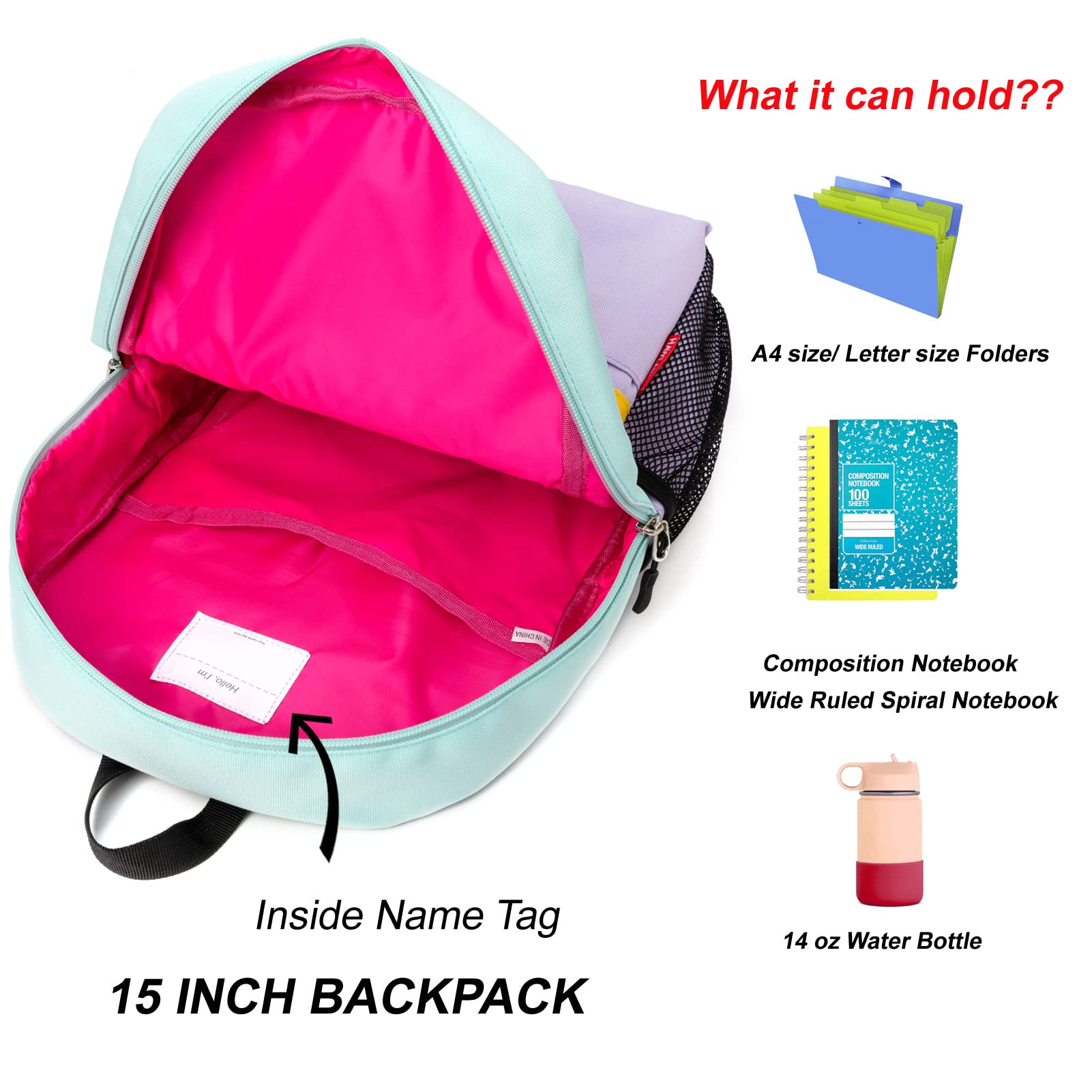HawLander Preschool Backpack for Toddler Girls, Kids School Bag, Ages 3 to 7 years old, Mini, Purple
