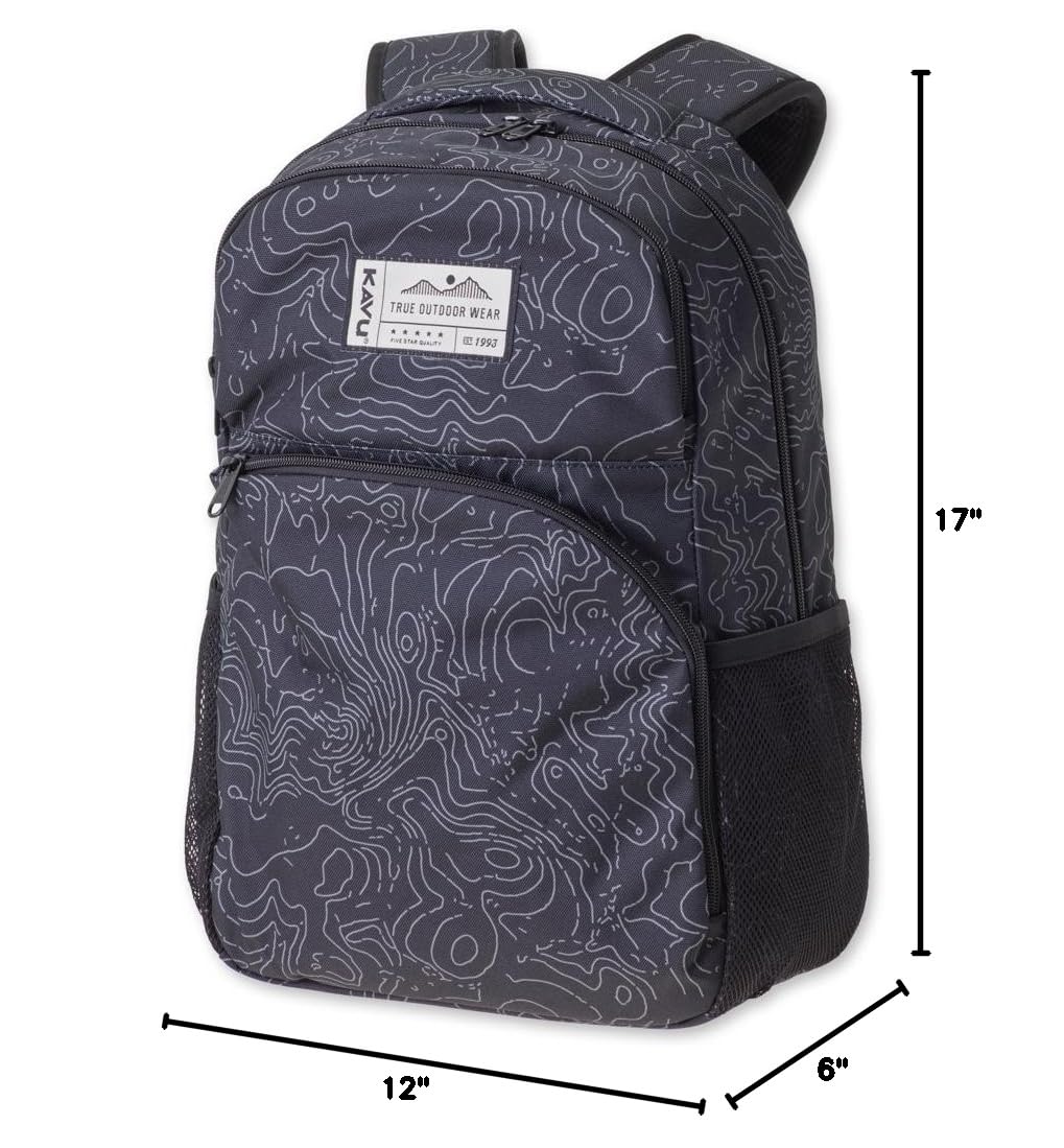 KAVU Packwood Backpack, Black Topo, One Size