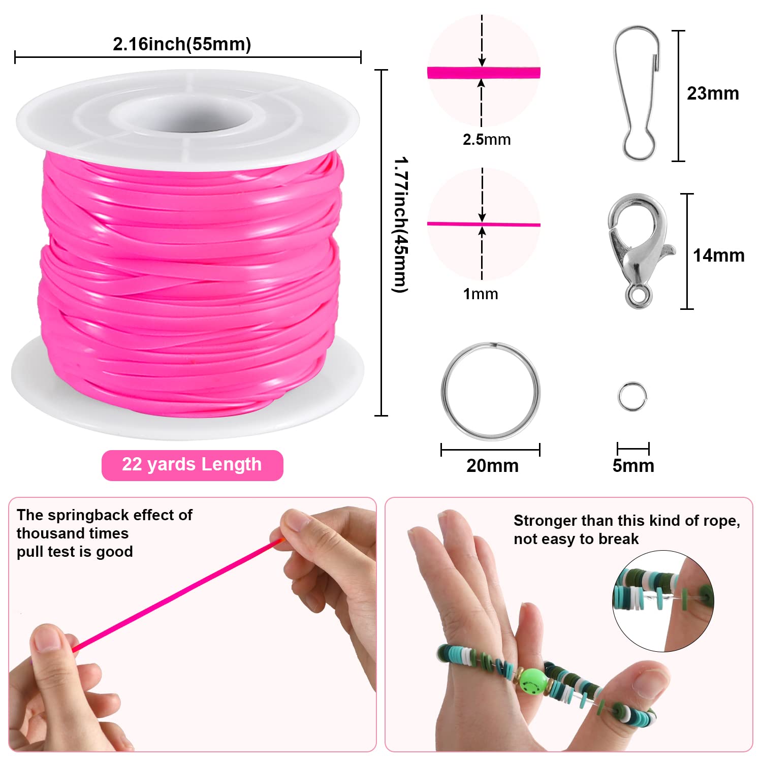 KAMJUNTAR Lanyard String,15 Rolls Gimp String Plastic Lacing Cord Plastic String Lanyard Kit for Friendship Bracelets Jewelry Making DIY Craft Boondoggle Gimp Bracelet Making Kit for Kids Girls