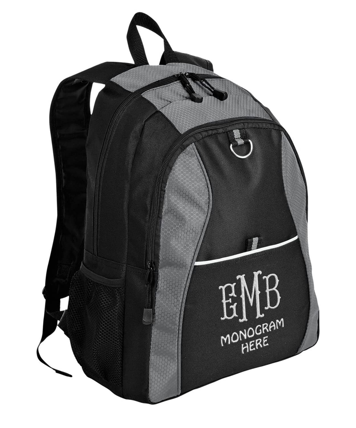 Personalized Contrast Honeycomb Backpacks, Red - Your Name - Customized Embroidery Backpack for School, Business