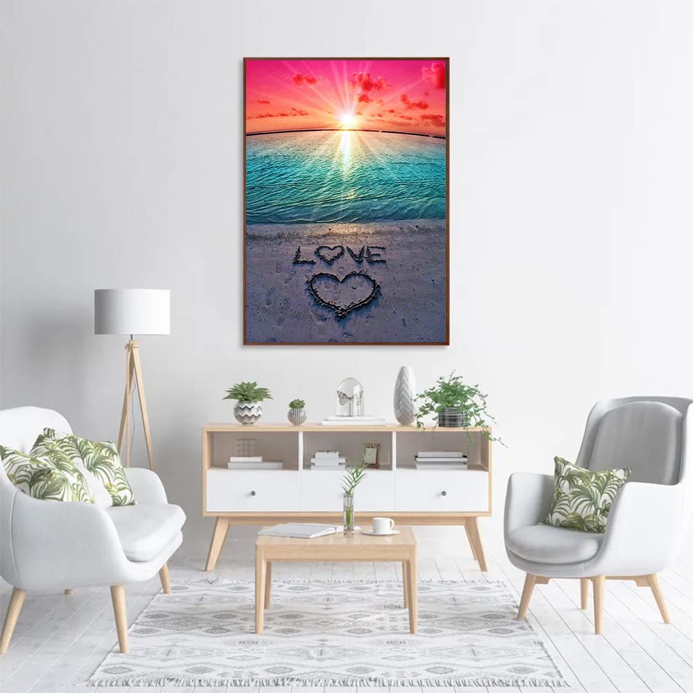 XWJJ Diamond Painting Mountain Kit,Diamond Art Kits for Adults Moon Full Round Drill (12x16 inch) ,Abstract Scenery Paint with Diamonds Crystal Gem for Gift,Wall Decor