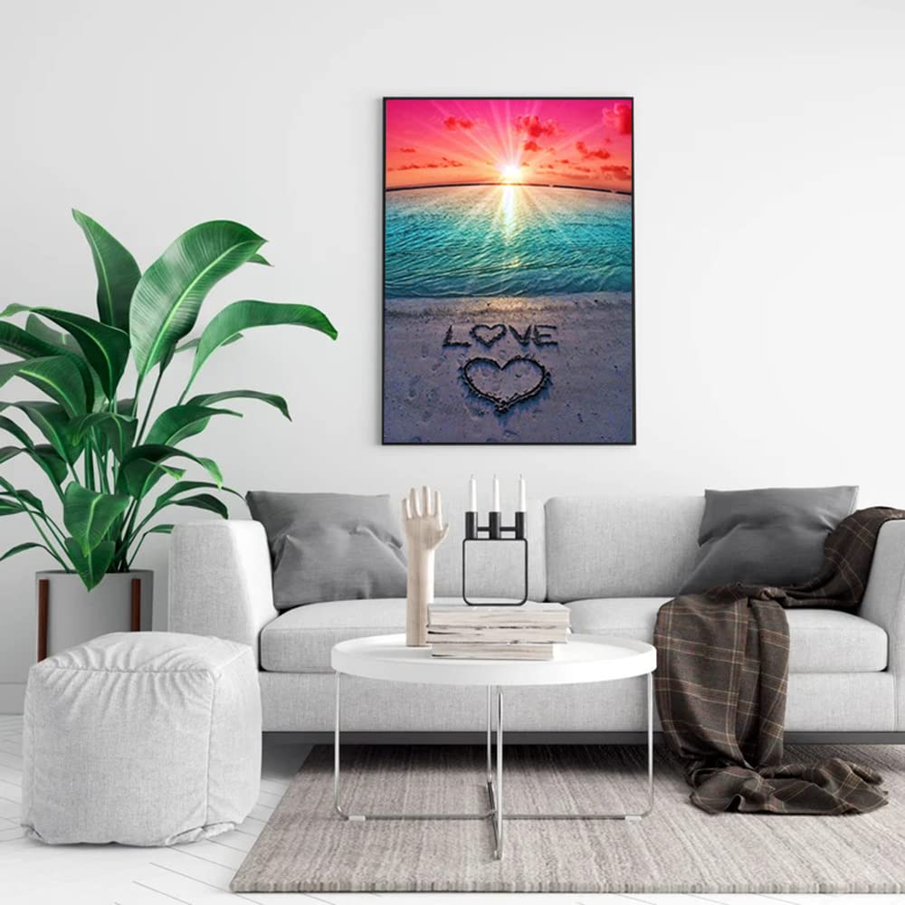 XWJJ Diamond Painting Mountain Kit,Diamond Art Kits for Adults Moon Full Round Drill (12x16 inch) ,Abstract Scenery Paint with Diamonds Crystal Gem for Gift,Wall Decor