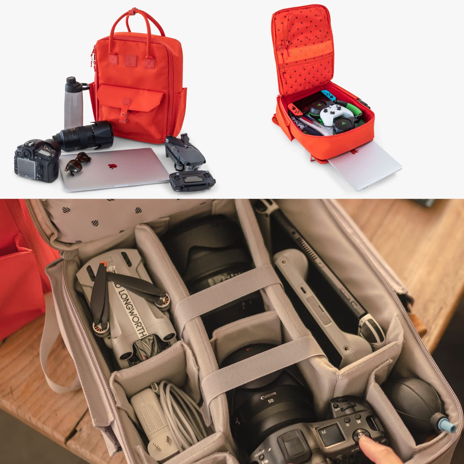 Langly Sierra Camera Backpack: A Modern & Travel-friendly Photography Backpack Compatible With Both 18in Laptop & DSLR Accessories 24L (Ash)