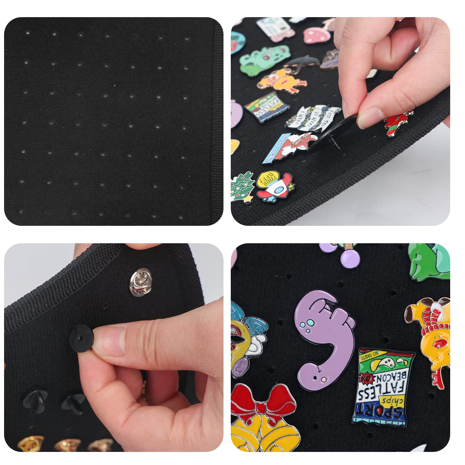Enamel Pin Display Pages Pin Carrying Case, Pins Collection Storage Organizer Case, Travel Brooch Pin Display Bag with 6 Binder(Pins Not Included)