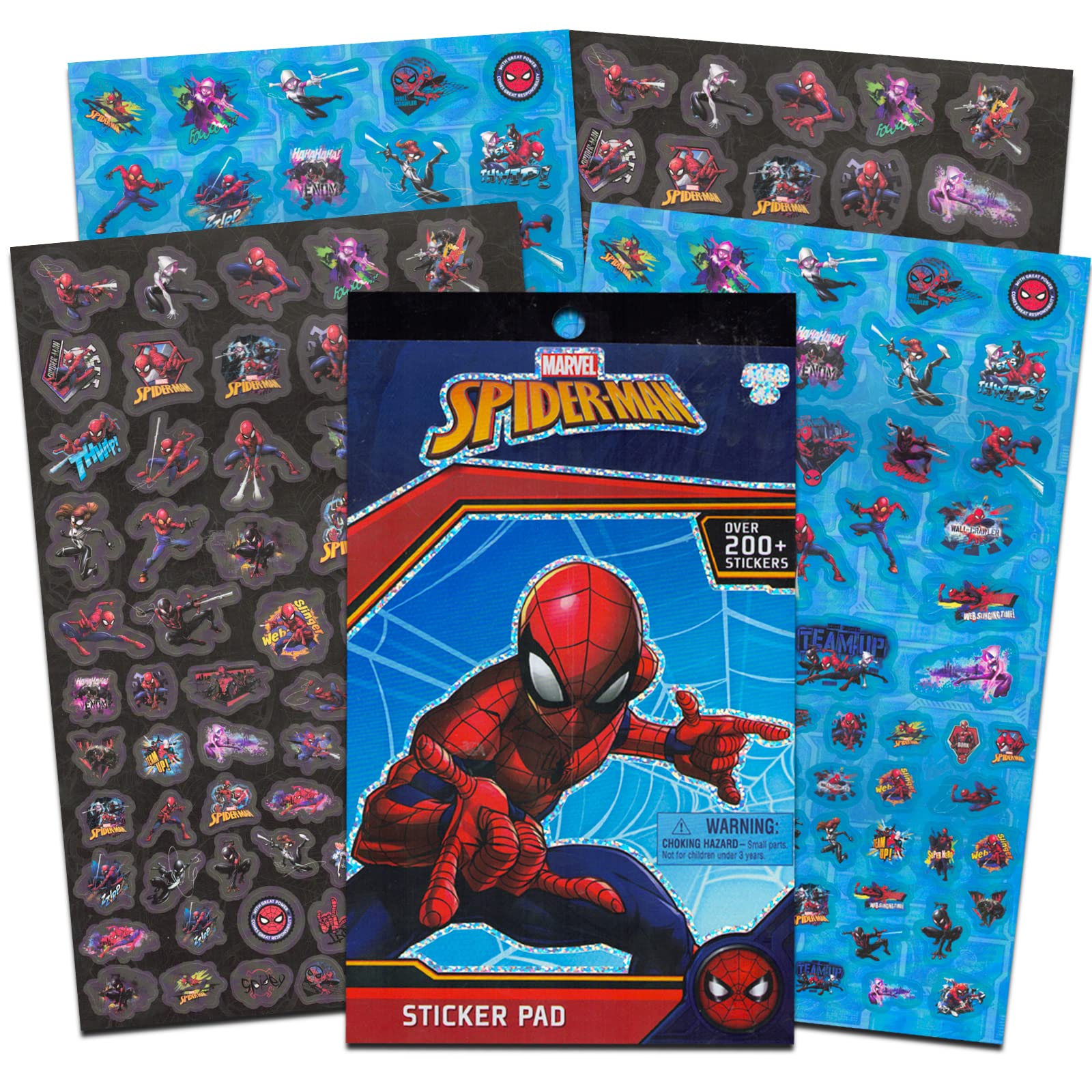 Marvel Spiderman Mini Backpack For Boys, Kids ~ 4 Pc Bundle With 11" Spiderman School Bag For Kids, Water Pouch, Stickers, And More | Spiderman Preschool Supplies