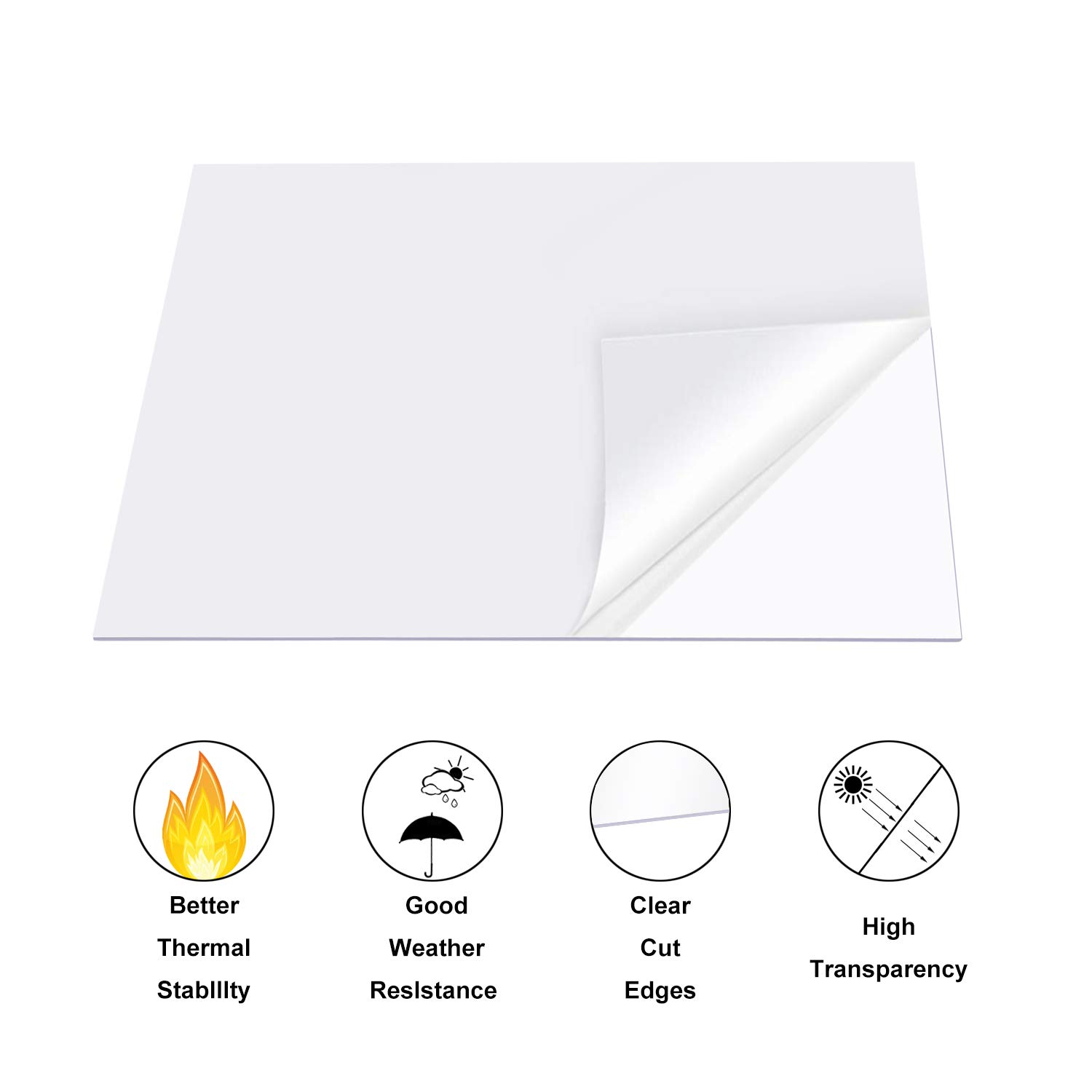 YSTIME 8" x 12" Clear Acrylic Sheet Plexiglass Plastic Sheet for Crafts Transparent Acrylic Board with Protective Paper for Craft, Windows, Frame, DIY Display Projects, Pack of 2