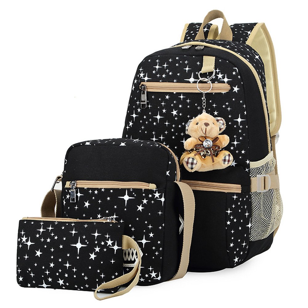 Yookeyo Girls School Bag 3Pcs for Elementary, Backpack/Shoulder Bag/Handbag