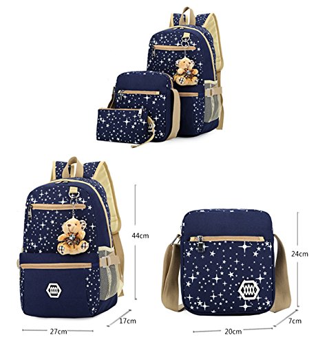 Yookeyo Girls School Bag 3Pcs for Elementary, Backpack/Shoulder Bag/Handbag