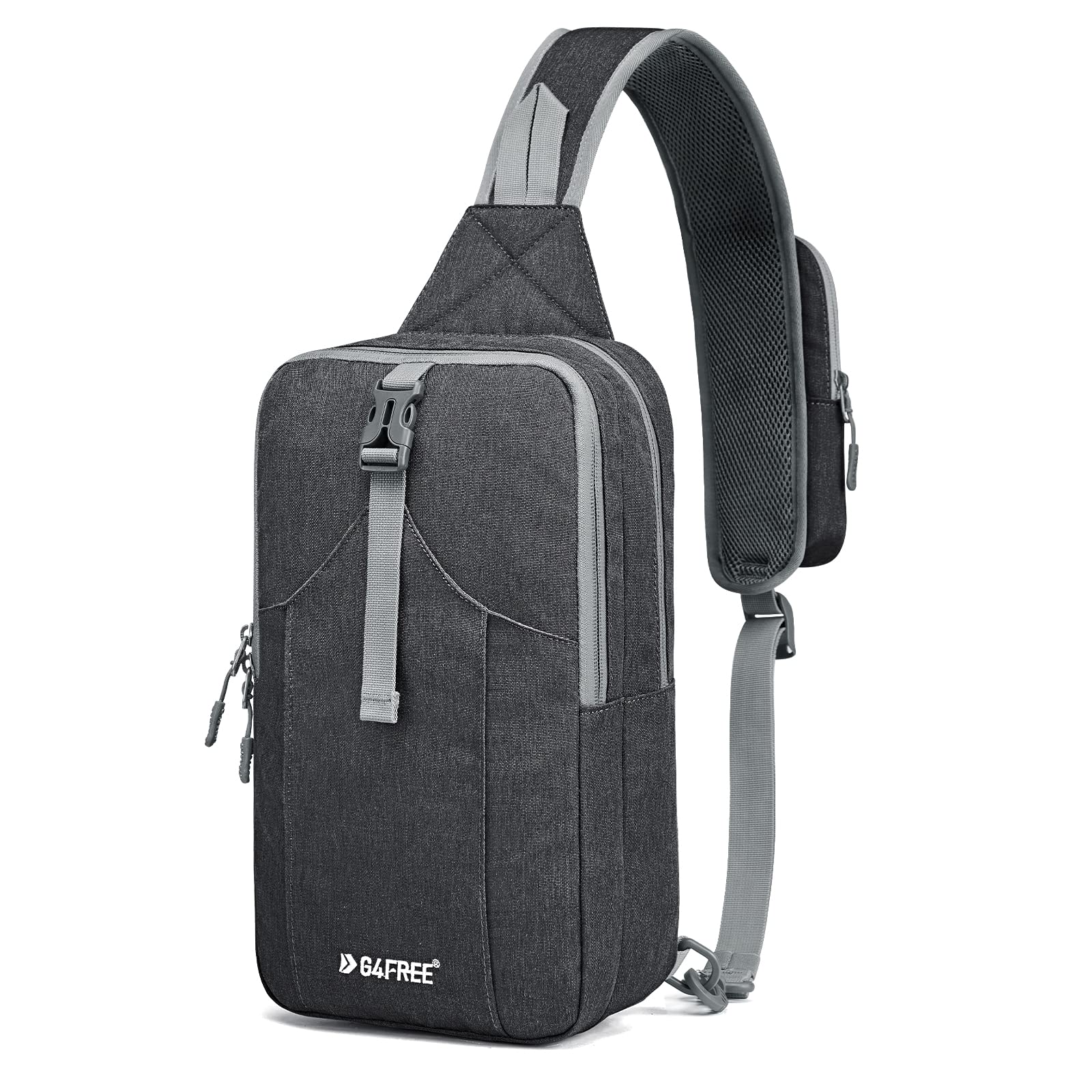 G4Free Sling Bag Sling Backpack Crossbody Chest Bag Daypack for Hiking Traveling (Black)