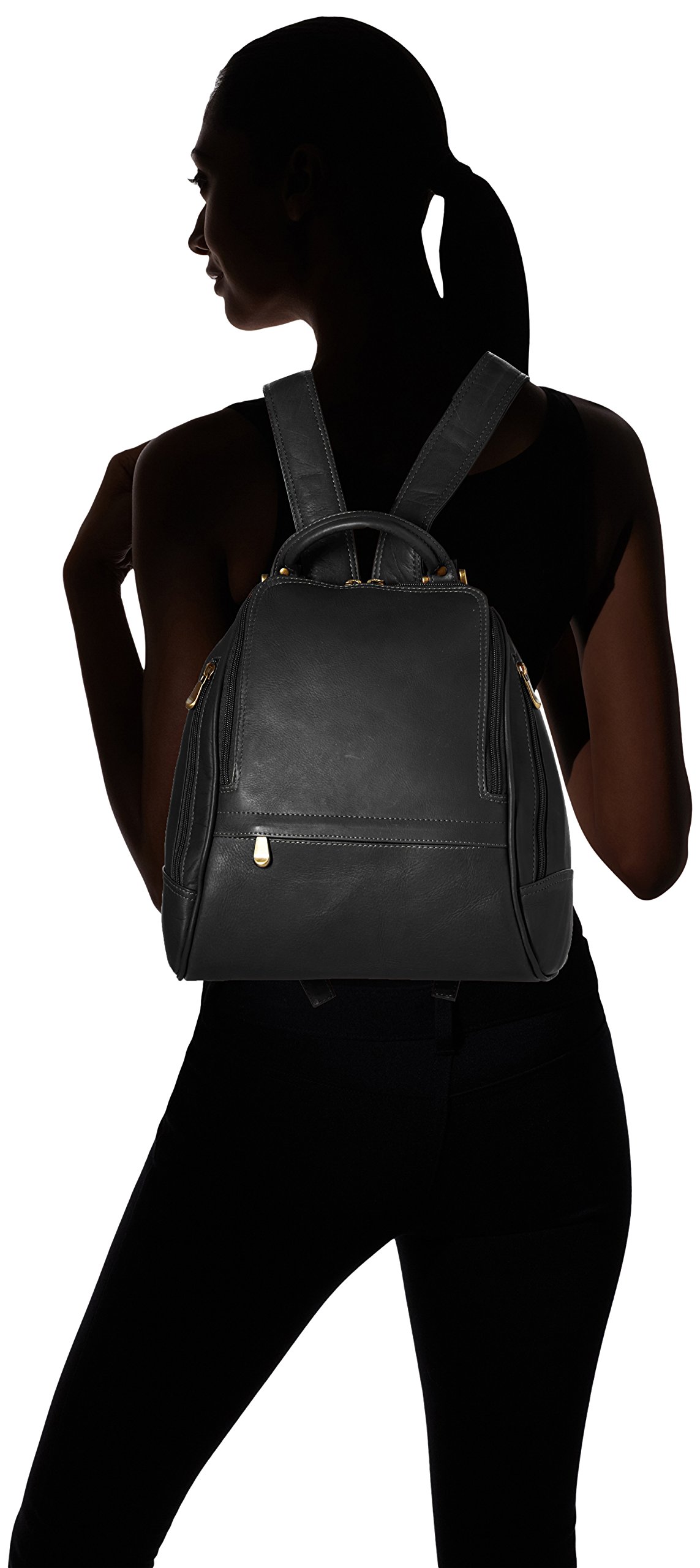 Royce Leather Women's Luxury Sling Backpack Handcrafted in Colombian Leather, Black, One Size