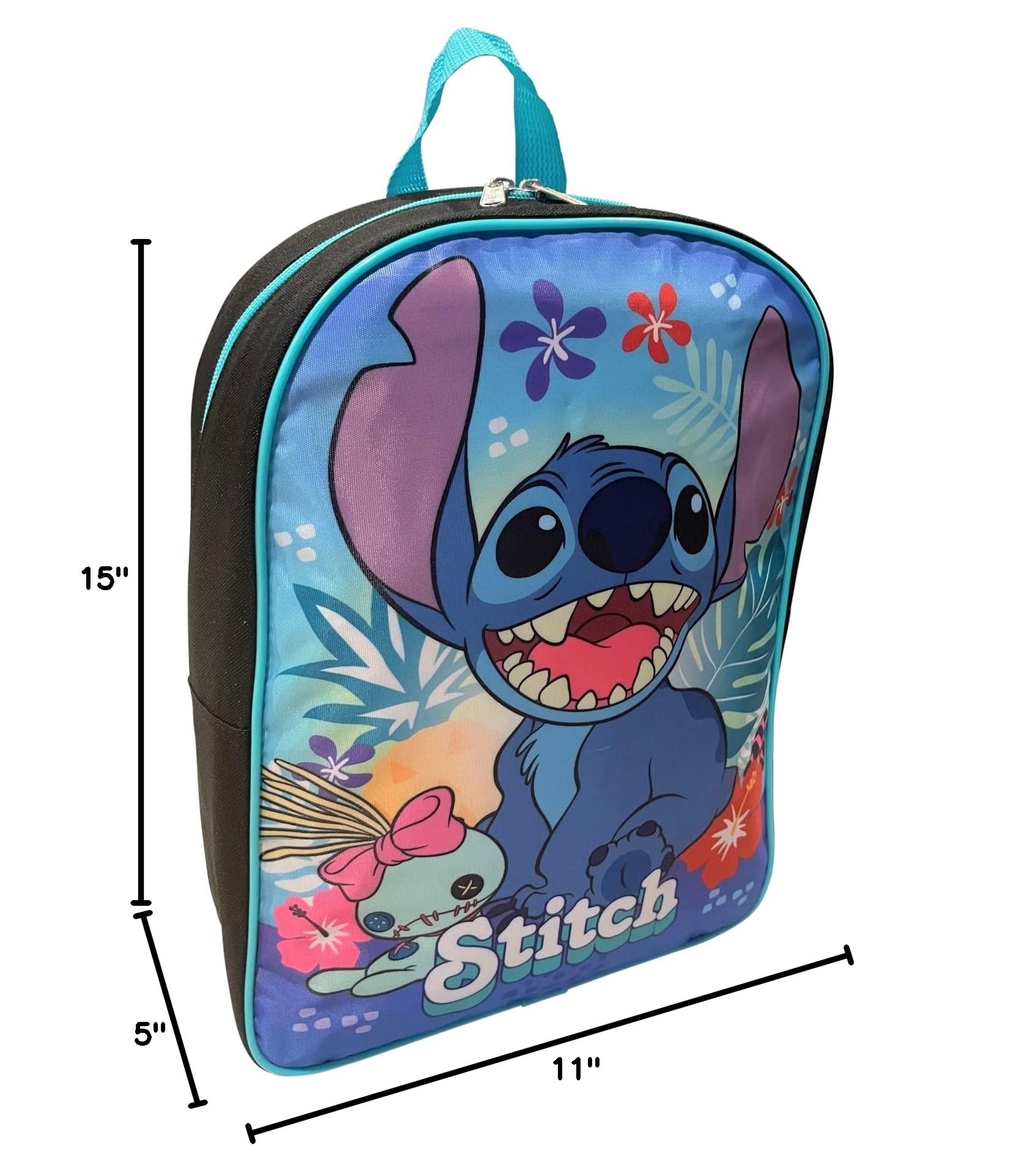 Ruz Stitch Unisex 15" Backpack (Black-Blue)