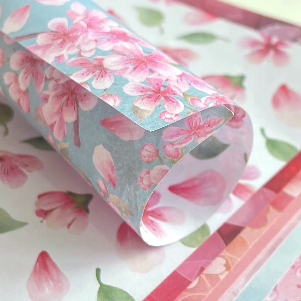 Origami 6x6 Paper Kit 50 Sheets 12 Vivid Colors Double Sided Printed Traditional Patterns Square for Arts Crafts Projects, Japanese Sakura Chiyo