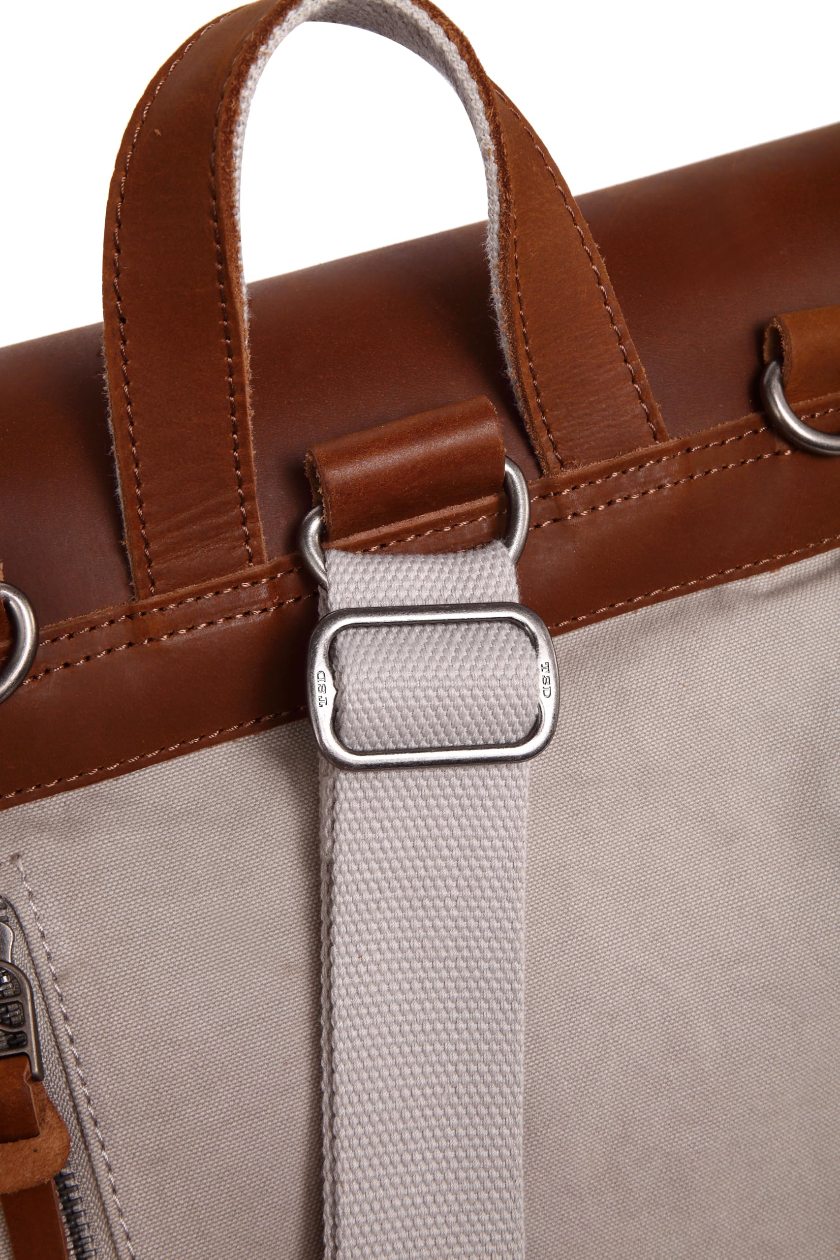 TSD The Same Direction Cooper Canvas Leather Backpack Convertible Crossbody (Ivory)