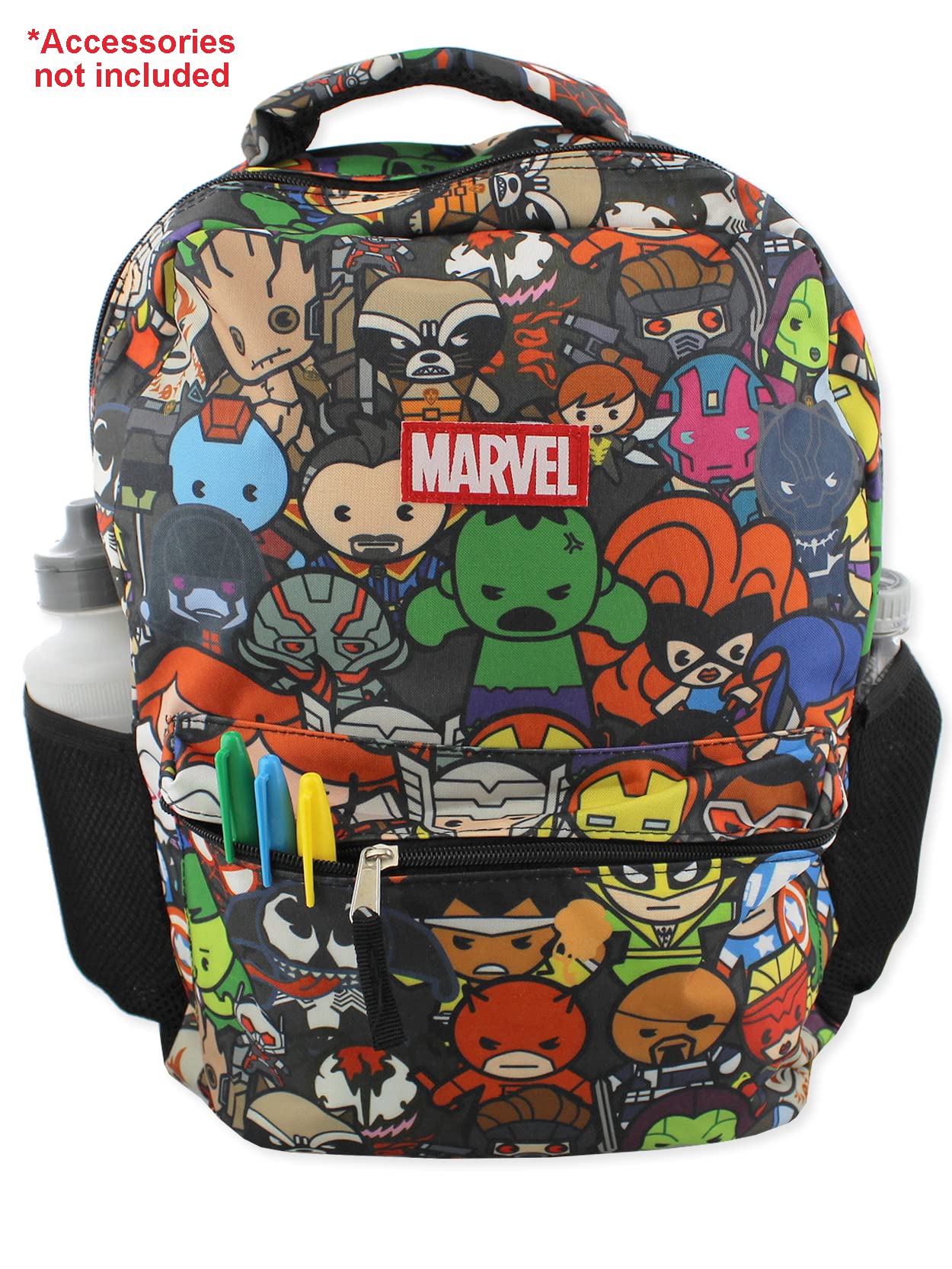 Marvel Kawaii Avengers Boys Girls 16" School Backpack (One Size, Charcoal Grey)