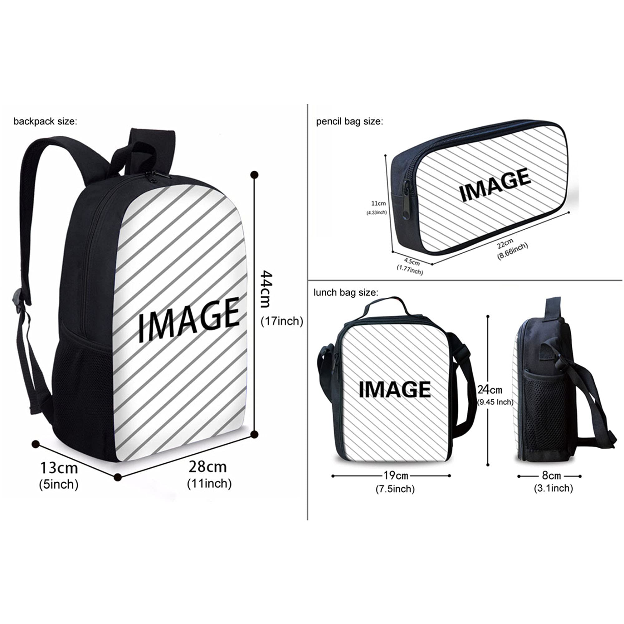 Belidome Horse Backpack for Kids Boys Girls Insulated Lunch Bag Pencil Case Bottle Holder Cover