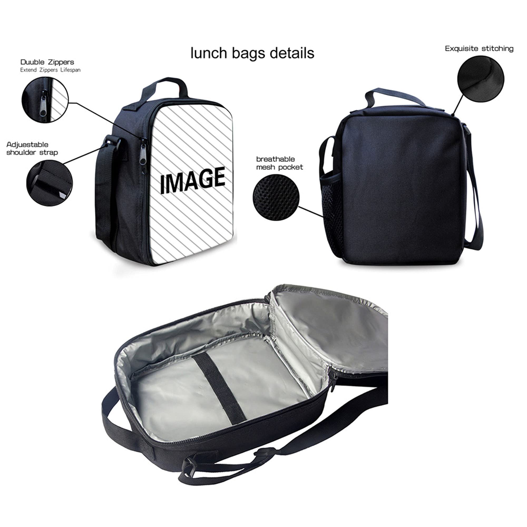 Belidome Horse Backpack for Kids Boys Girls Insulated Lunch Bag Pencil Case Bottle Holder Cover