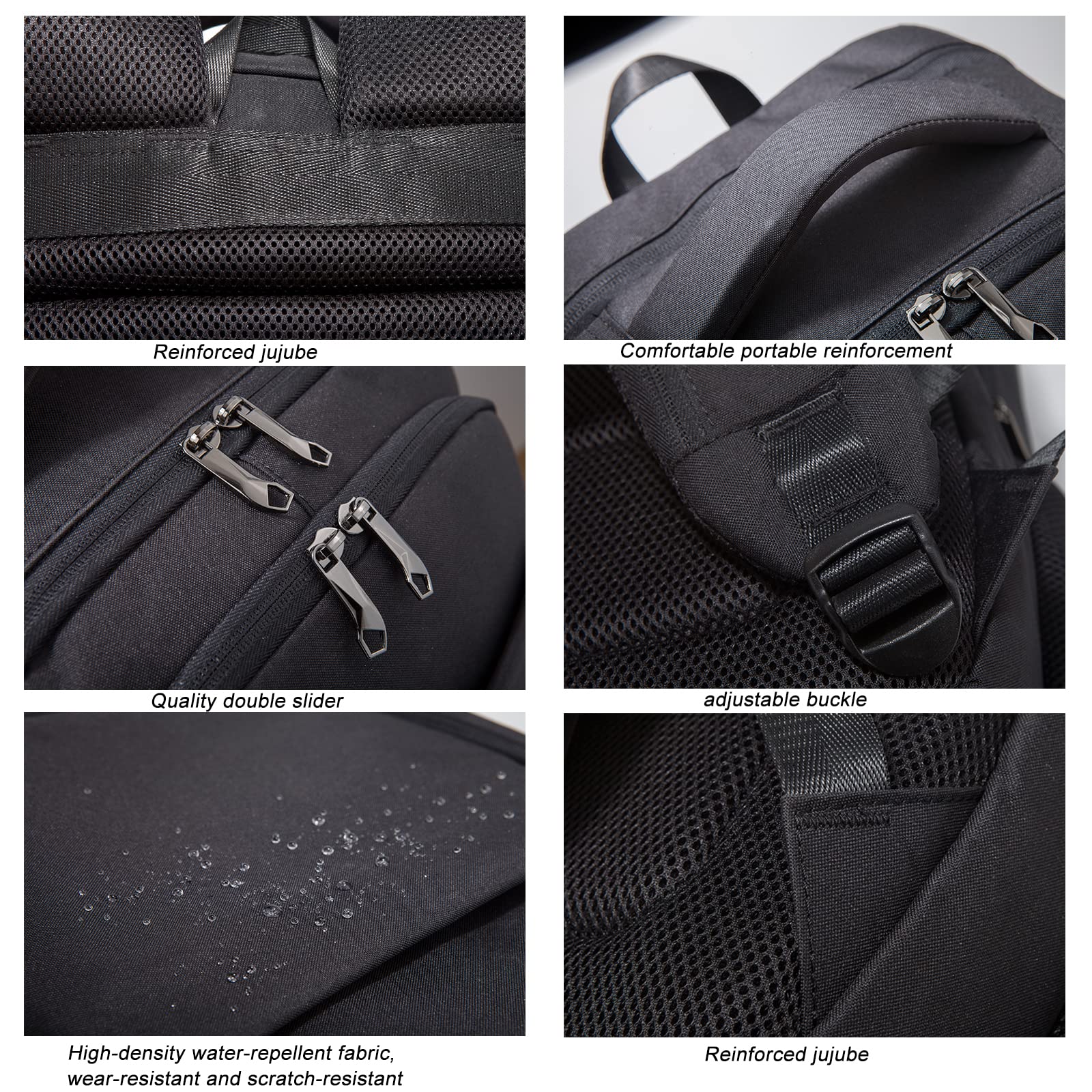 Seekvigor Laptop Backpack for Men, Business Computer Backpack with USB Charging Port, 28L Water Resistant College Backpack with Laptop Compartment for 15.6 Inch Notebook, Black