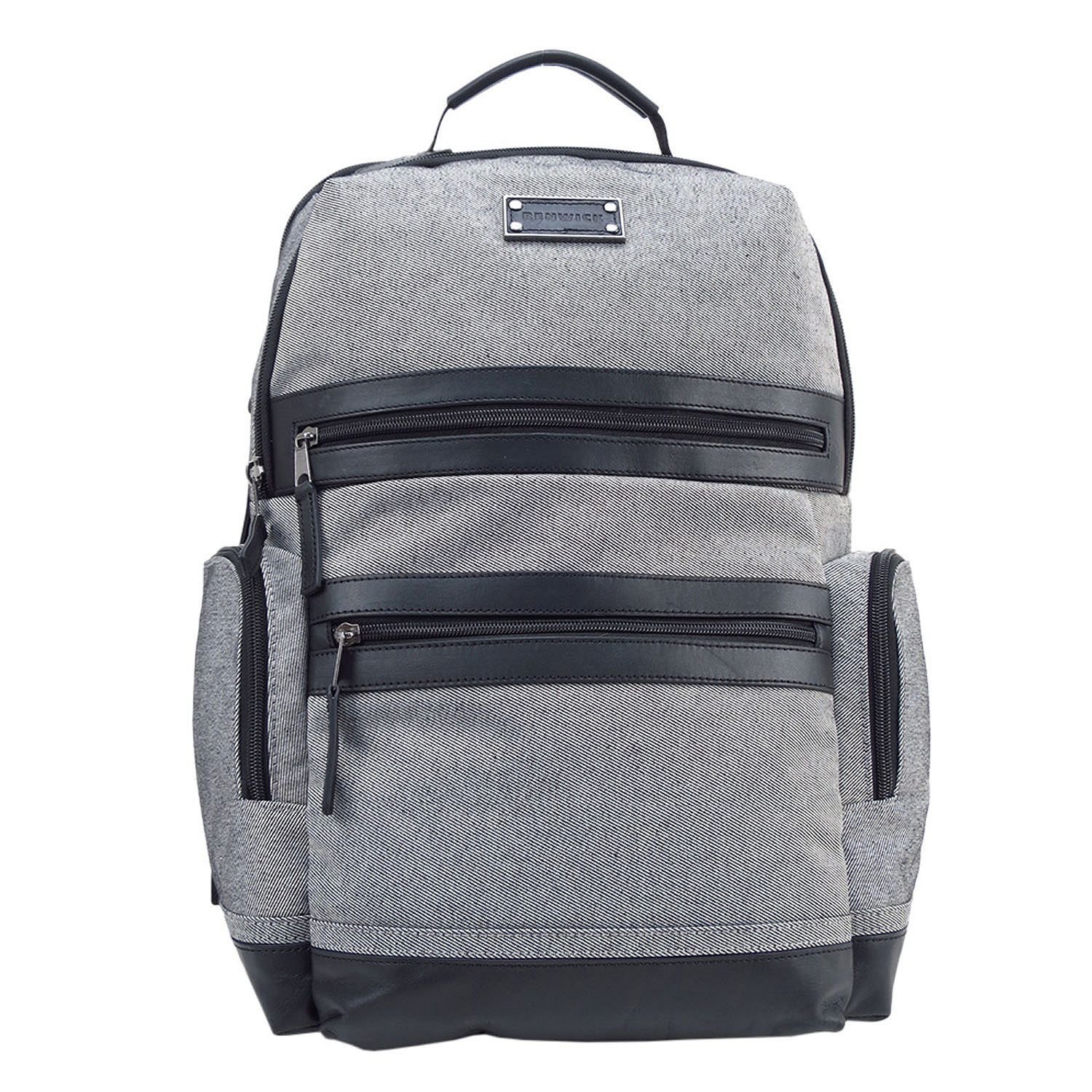 Renwick Business Backpack with Genuine Leather Trim (Grey Denim)