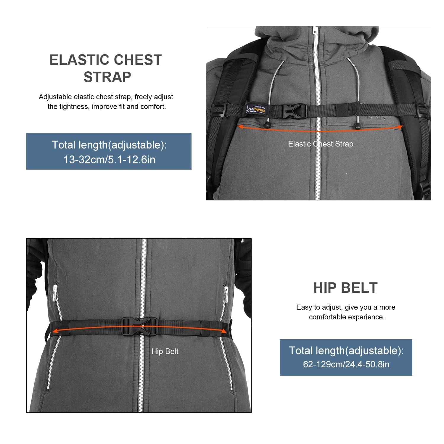 MOUNTAINTOP 35L Hiking Backpack for Women & Man Outdoor Backpack with Rain Cover for Camping, Cycling and Traveling, Flowerarmygreen