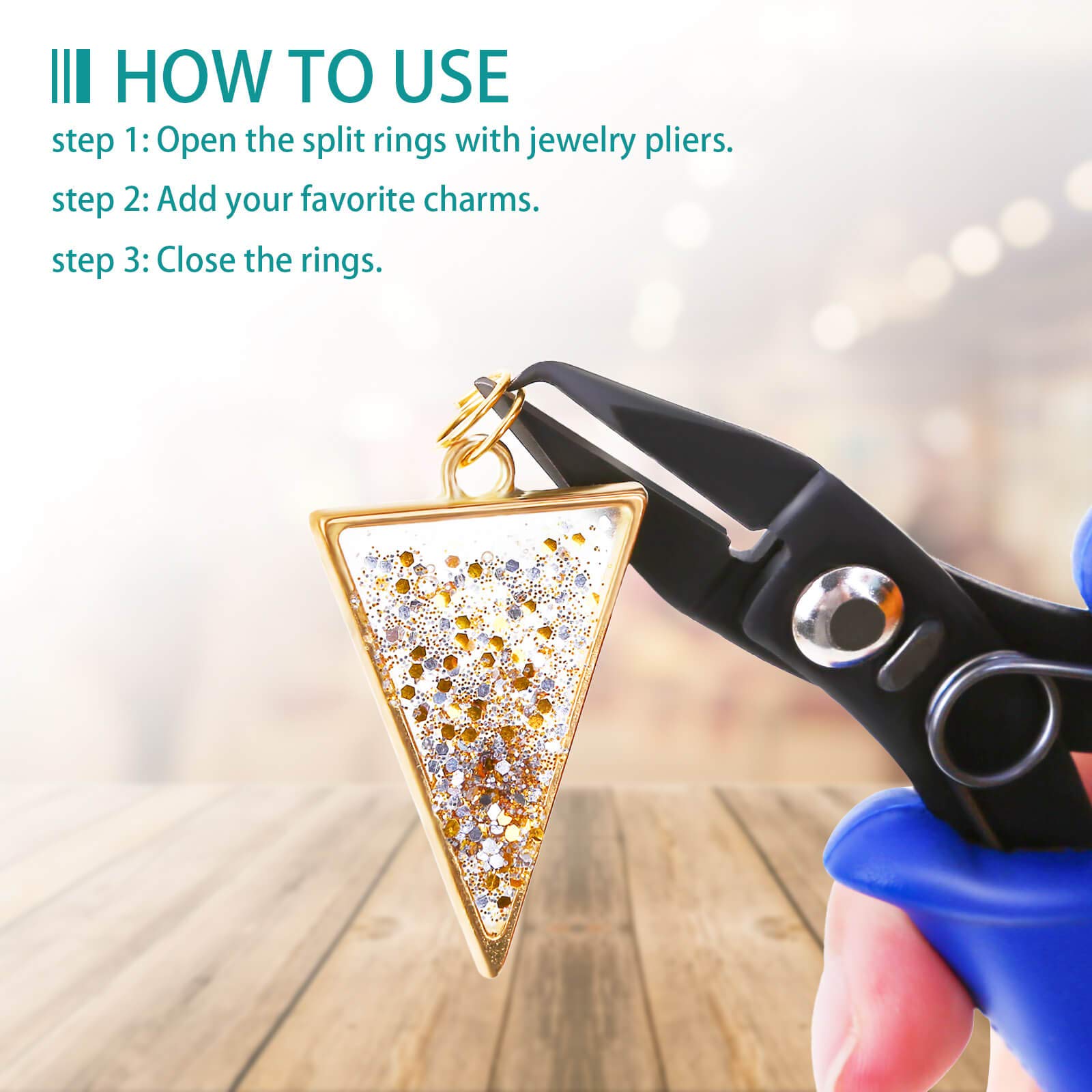 Split Rings for Jewelry Making, Caffox 700pcs Small Split Ring with Split Ring Pliers, Double Closed Jump Rings Craft Jump Loops Opener for Necklaces and Bracelets