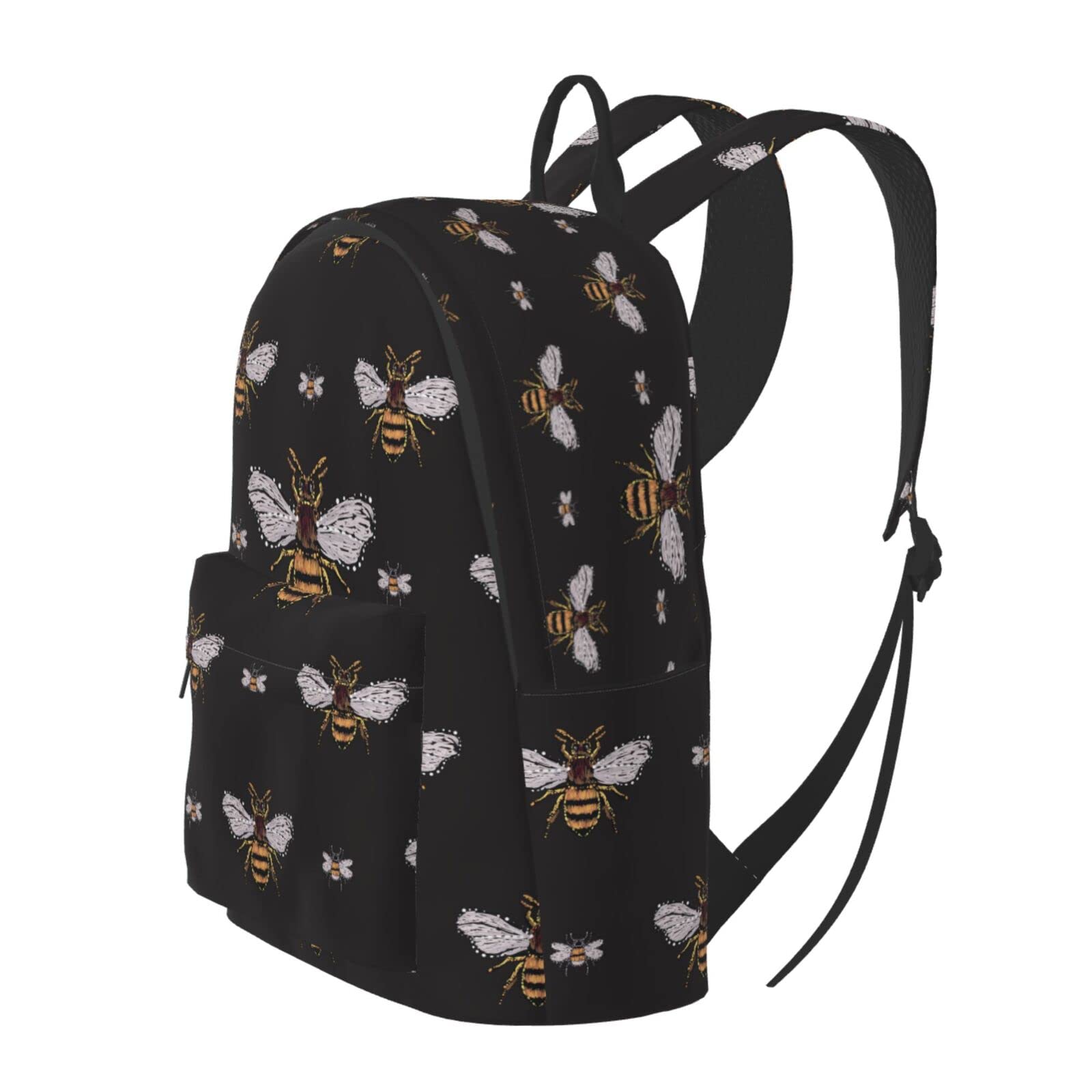 Delerain 16 Inch Backpack Funny Honey Bee Laptop Backpack School Bookbag Shoulder Bag for Travel Daypack