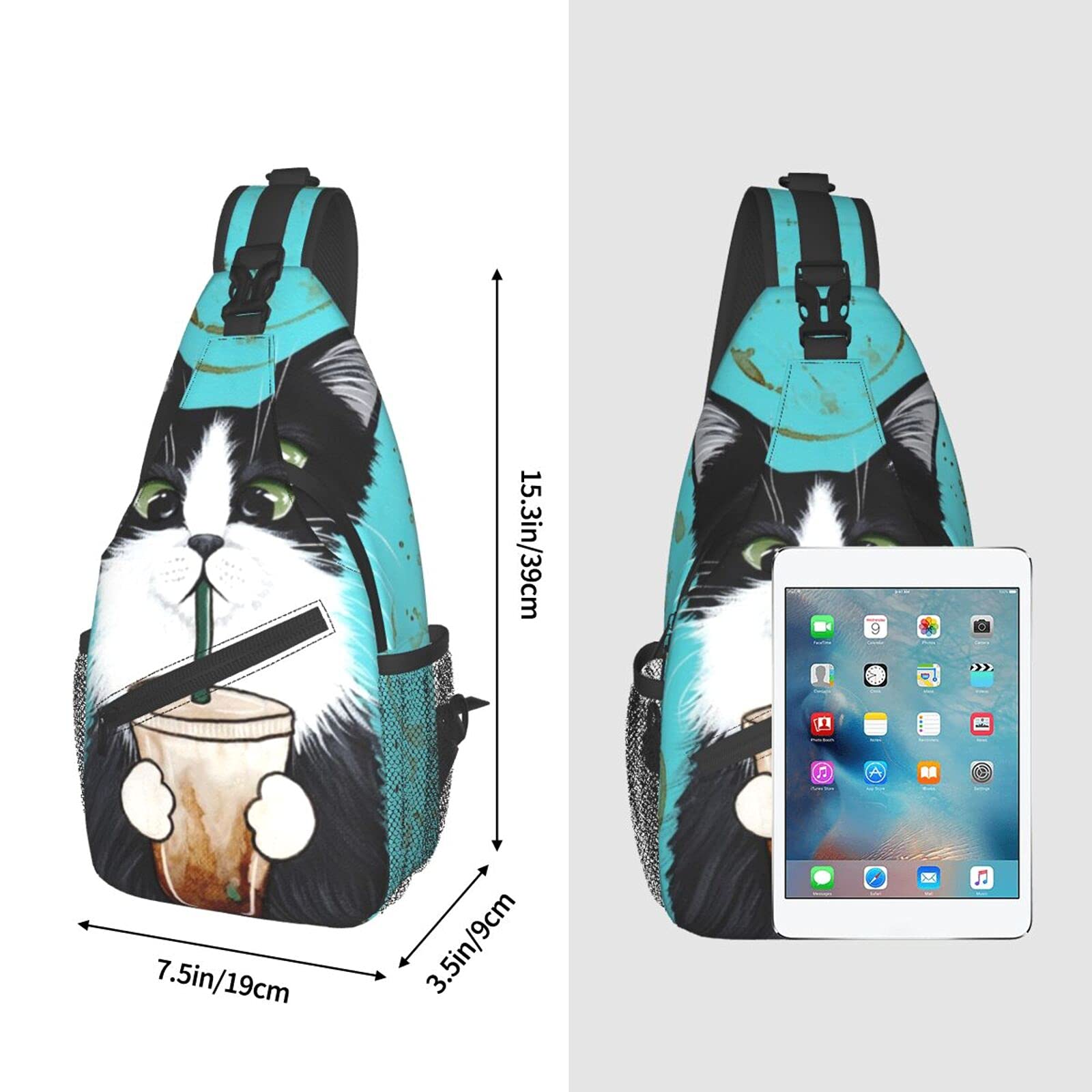 Cat Mini Sling Bag For Women Crossbody Shoulder Backpack Chest Bags Water Resistant Travel Hiking Casual Daypack