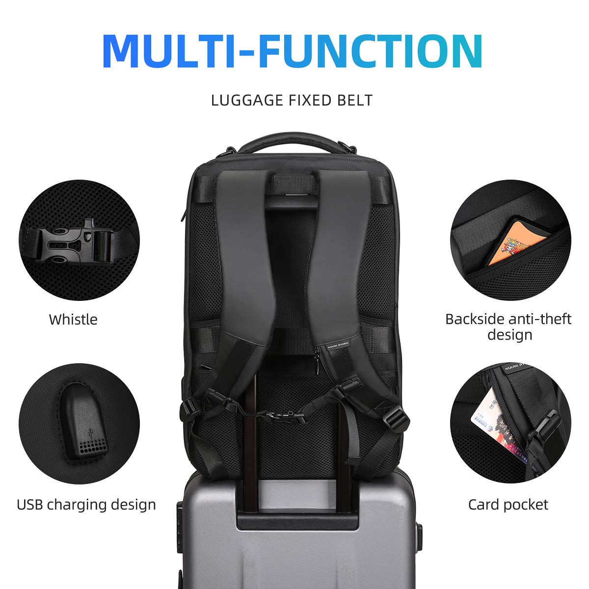 Waterproof backpack for Travel Flight Fits 17.3Inch Laptop&Men’s Crossbody Pack Fanny Pack Compact EDC Sling Bag Large Waist Bag Pack