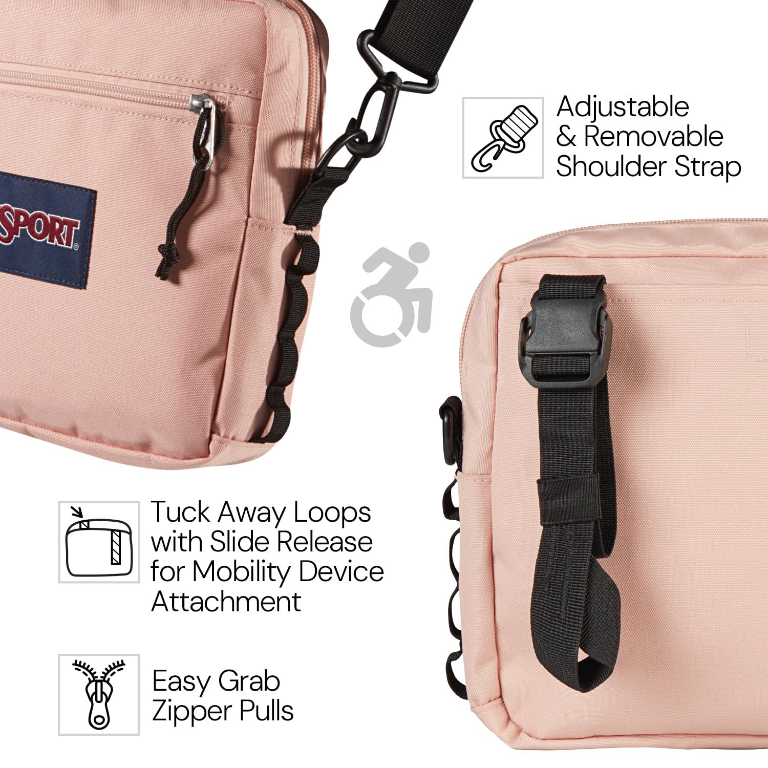 JanSport Central Adaptive Accessory Bag, Black, 6L