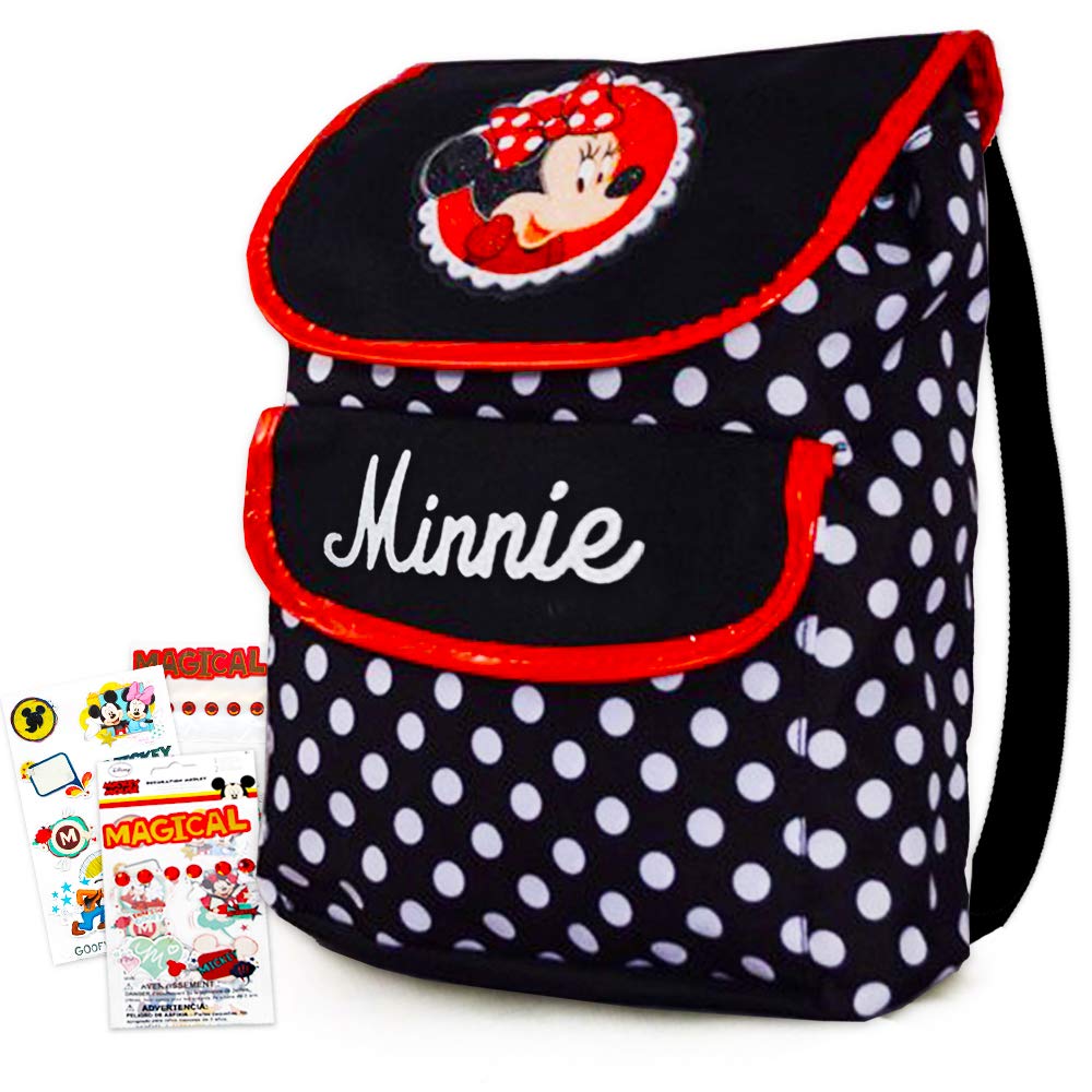 Minnie Mouse Mini Backpack Set - Minnie Mouse Preschool Backpack Bundle with Stickers | Minnie Mouse Backpack for Toddler Girls