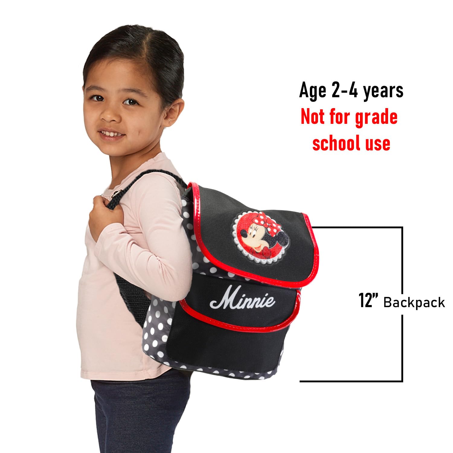 Minnie Mouse Mini Backpack Set - Minnie Mouse Preschool Backpack Bundle with Stickers | Minnie Mouse Backpack for Toddler Girls
