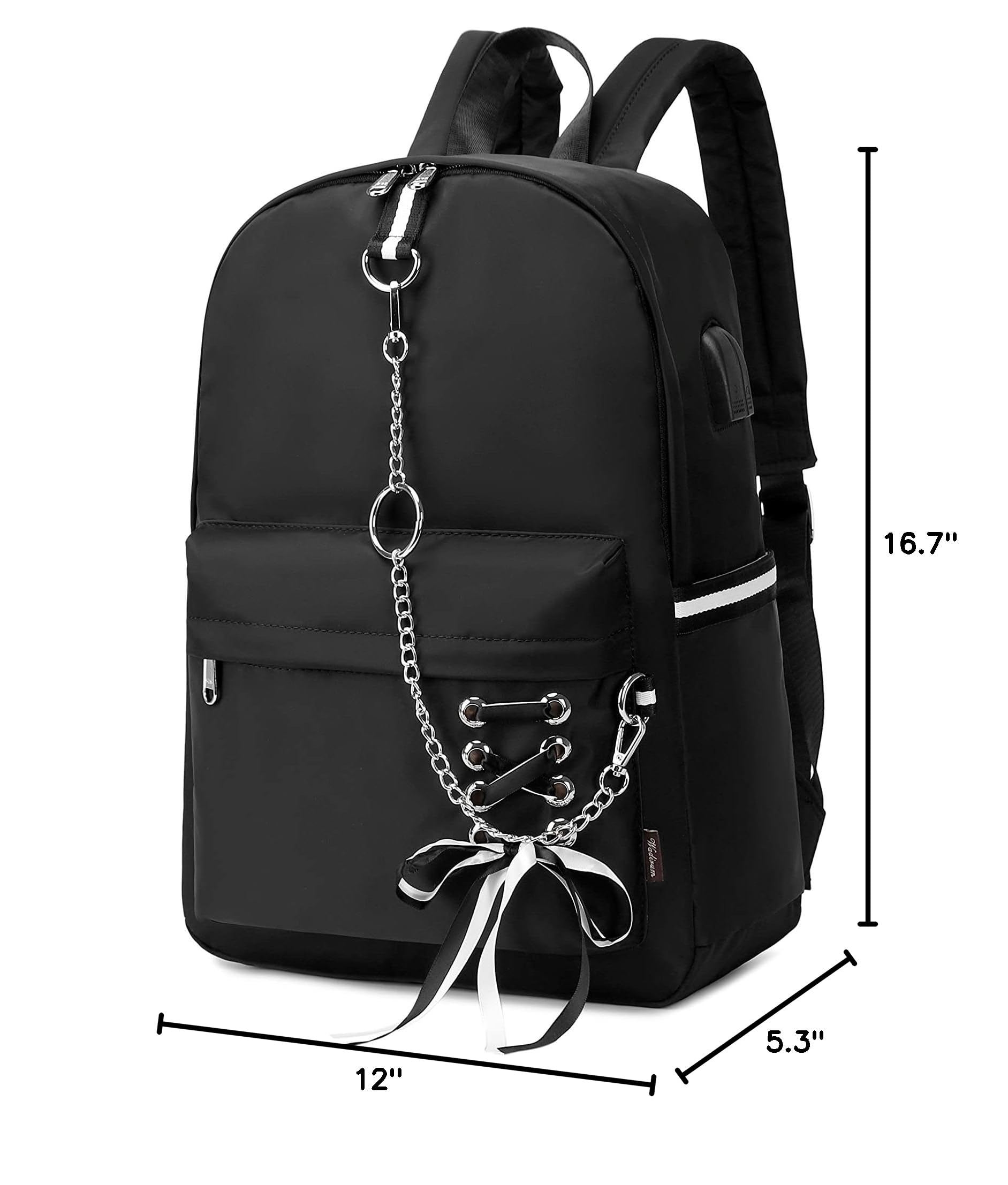 Wadirum Fashion Backpack Purse for Women Cute School Bag for Girl Black