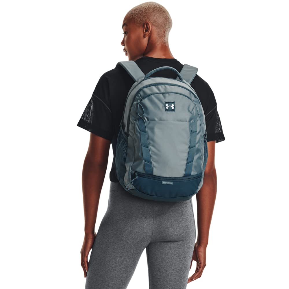 Under Armour Women's Hustle Signature Backpack, (414) Static Blue / / Metallic Harbor Blue, One Size Fits Most