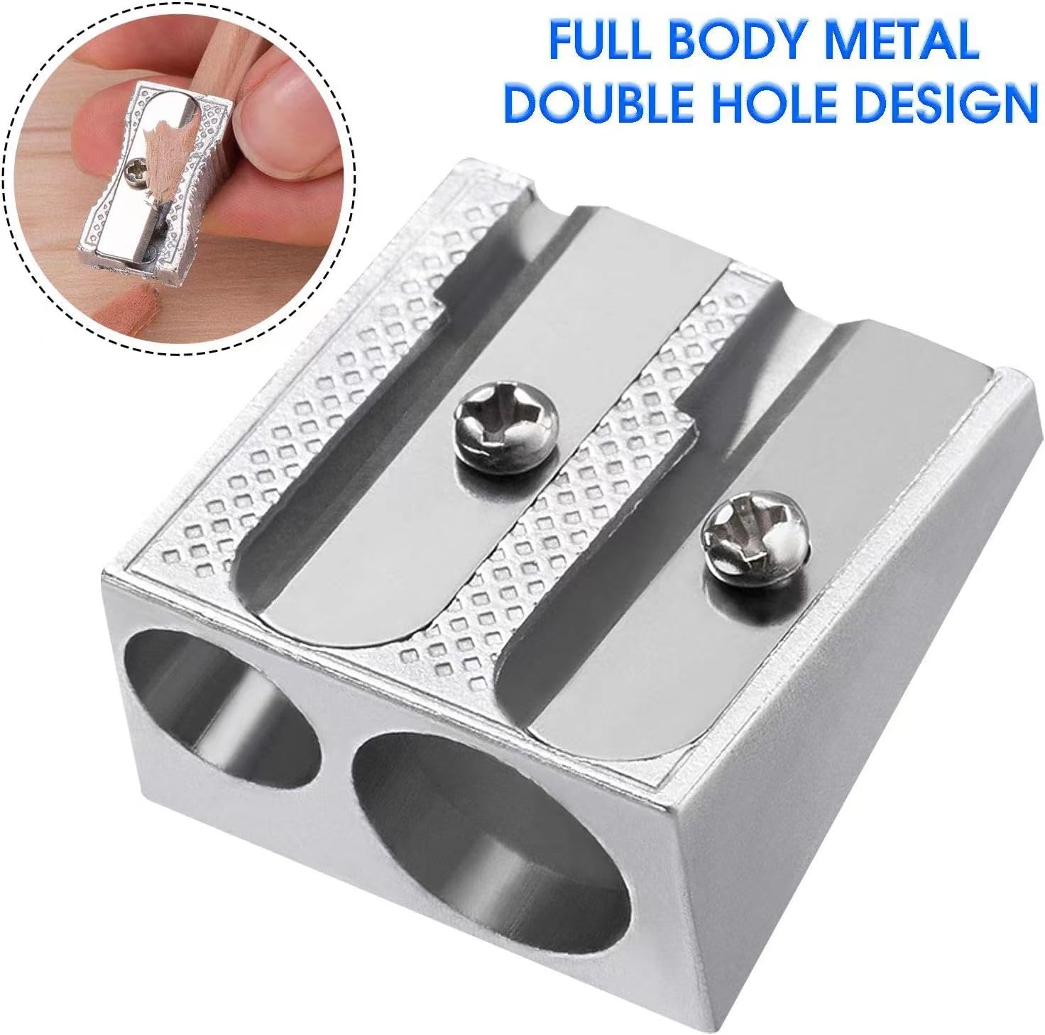 OFiSEXPT 4pcs Colored Pencil Sharpener, Manual Pencil Sharpener Dual Holes, for Kids Adults Students School Class Home Office