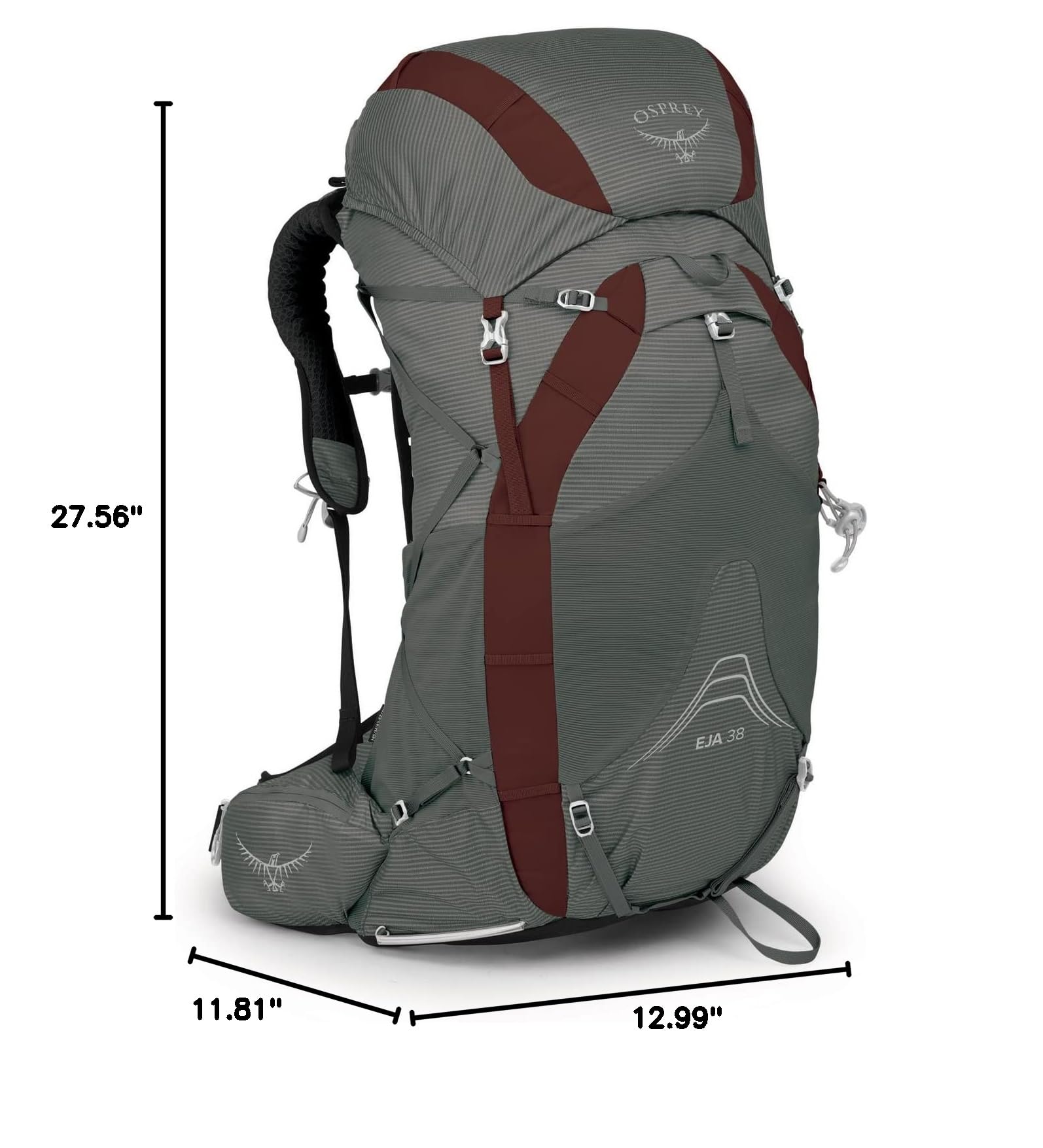 Osprey Eja 38 Women's Ultralight Backpacking Backpack, Cloud Grey, X-Small/Small