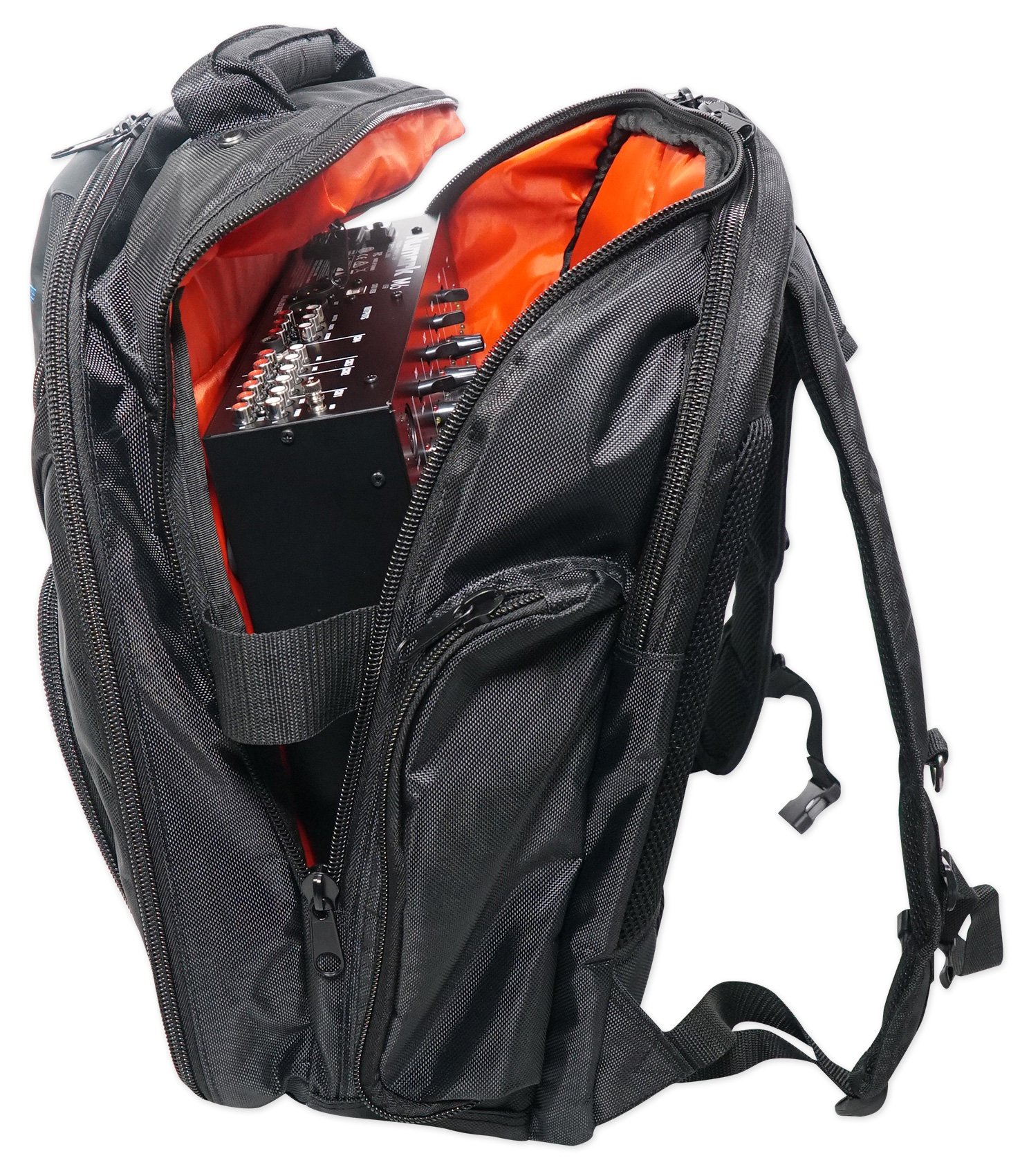 Rockville DJ Laptop/Gear Travel Backpack Bag w/ Headphone Compartment+Dividers, Black